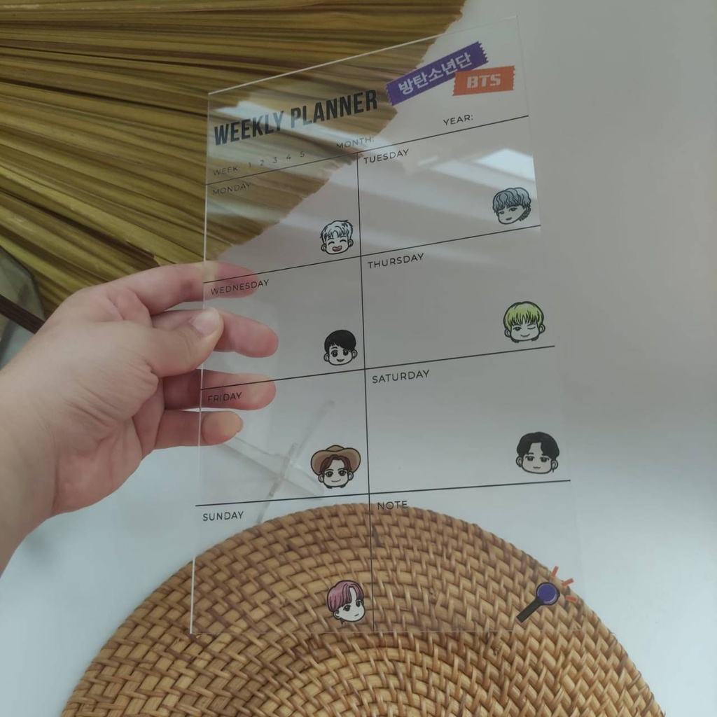 Acrylic Schedule Board BTS/acrylic army Schedule Board/acrylic BTS ...