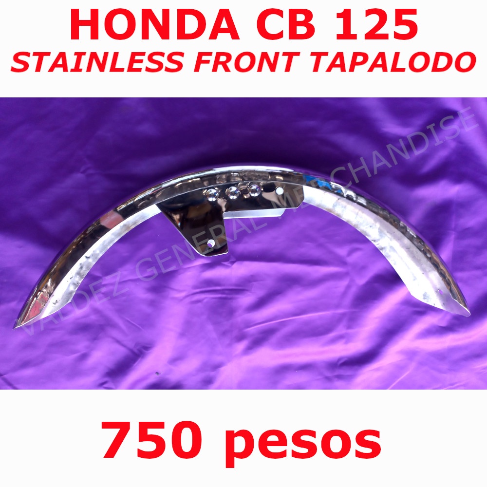 Honda CB 125, CBcl, Stainless Front Fender, Harap Tapalodo , CB125 ...