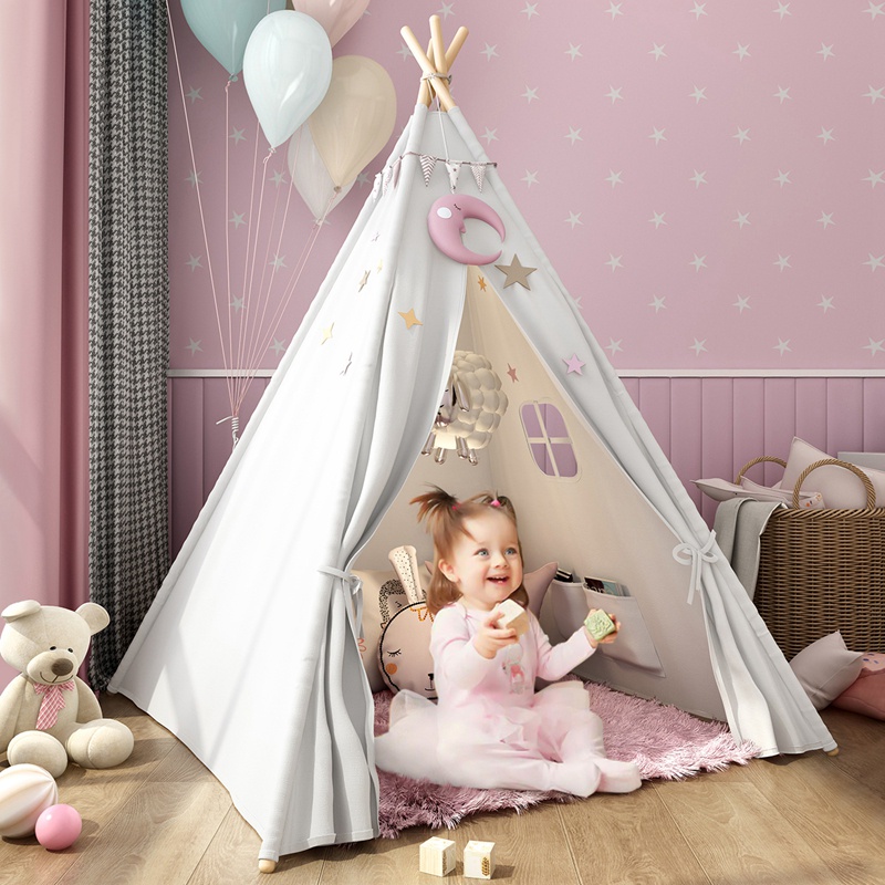 1.8M Large Tipi Triangle Teepee Tent For Kids Children's Playhouse ...
