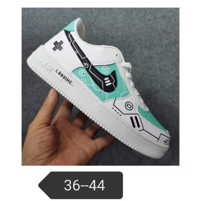 2021 new video game button Nike AF1 black and white gray air force No ...