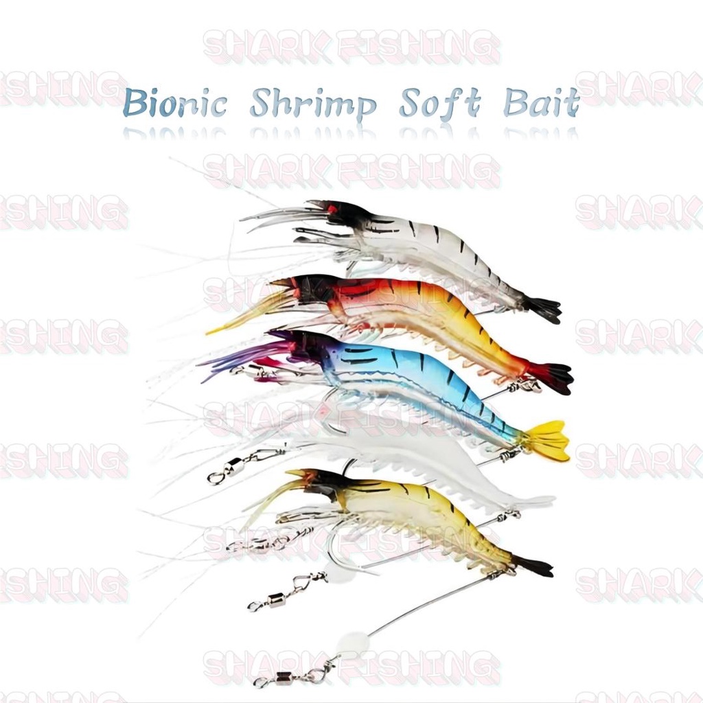 9cm/6.5g 1pc /packet Shrimp Soft Lure For Fishing Bait Luminous Bead ...