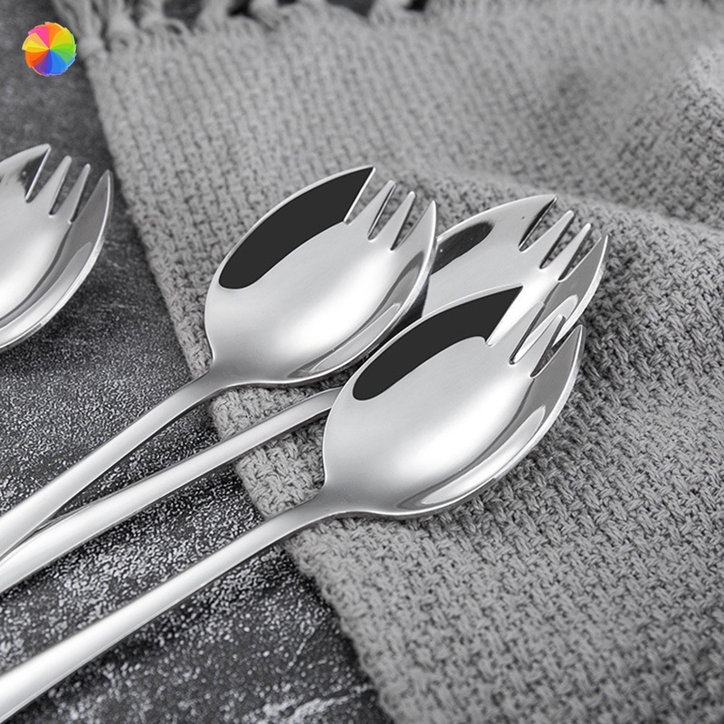 Stainless Steel Spork Long Handle and Heavy Duty Metal Spoon & Fork for ...