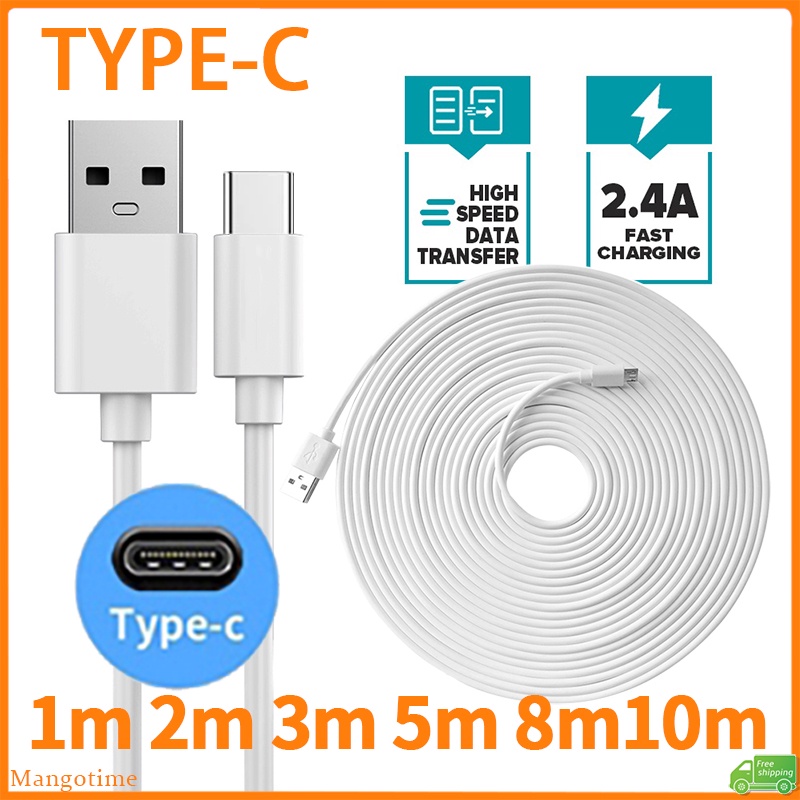 【1-3 Days Delivery】Long USB Type C Charger Cord 1M 2M 3M 5M 8M 10M USB ...