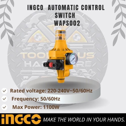 INGCO Tools Original 10A Automatic Control Switch 10bar 1/3HP WAPS002 ...