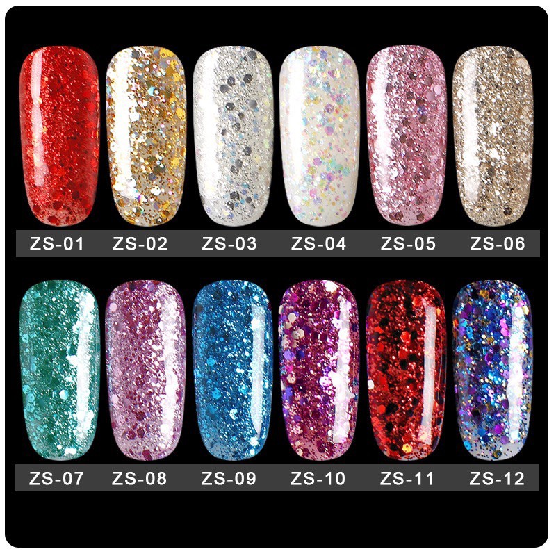 AS glitter diamond gel polish nail gel 15ml ZS | Shopee Philippines