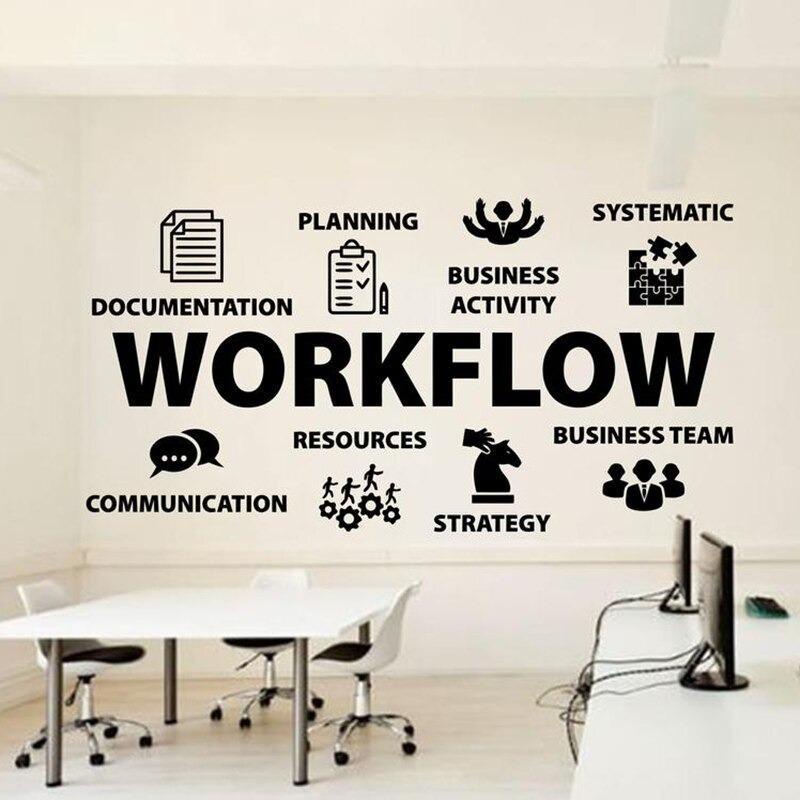 Workflow Lettering Business Wall Sticker Wording For Office Decal ...