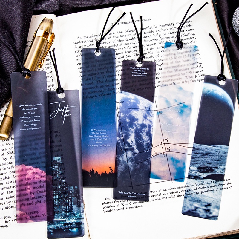 5 Pcs Frosted PVC Sky&Space Series Bookmarks Creative Translucent ...