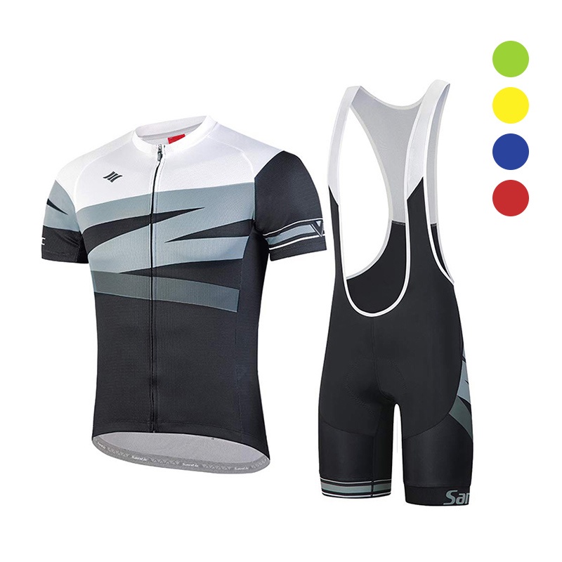 Santic Men Cycling Suit Cyling Jersey Bib Shorts Pockets MTB Bike ...