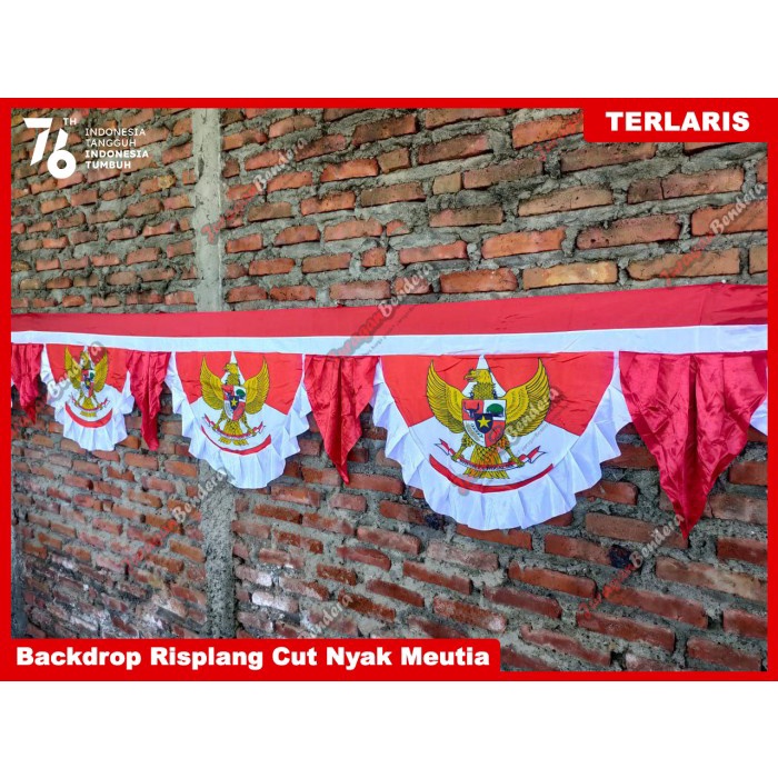 MERAH PUTIH Garuda Red And White Flag | 10 Wavy Mutia Cut Backdrop ...