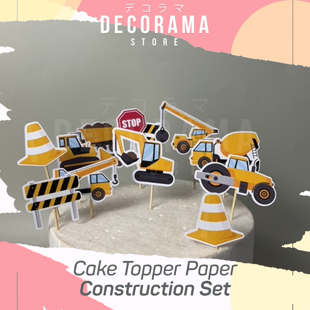 Cake Topper Heavy Equipment/Construction Set CHILDREN'S BIRTHDAY ...