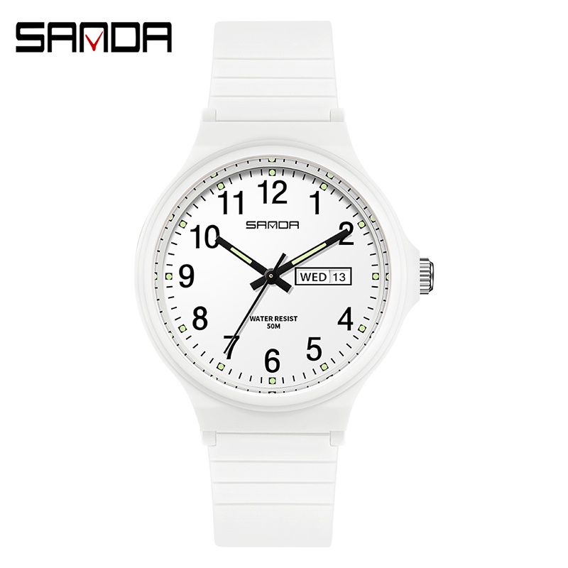 SANDA Fashion Simple Women Watch Calendar Week Display Outdoor Sports ...
