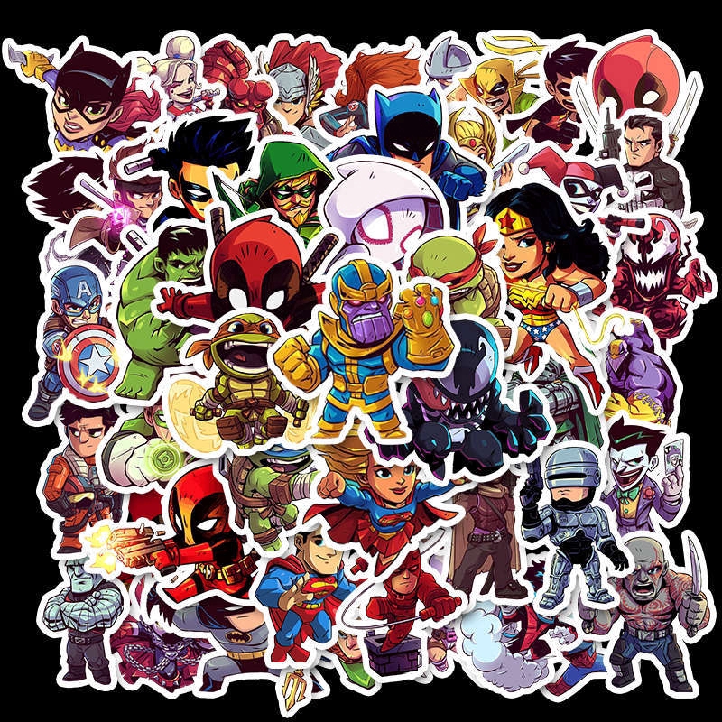 50pcs Superhero Marvel Hero stickers DIY Movie Sticker for Laptop ...