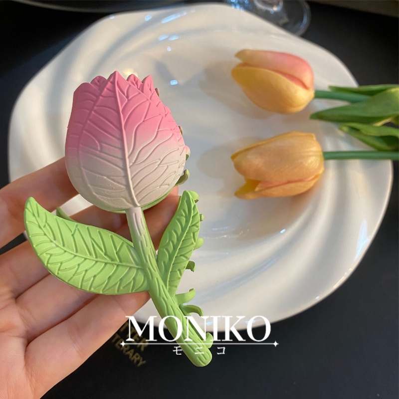 MONIKO Original Design Pink Tulip Hair Clamp Shower Crab Square Hair ...