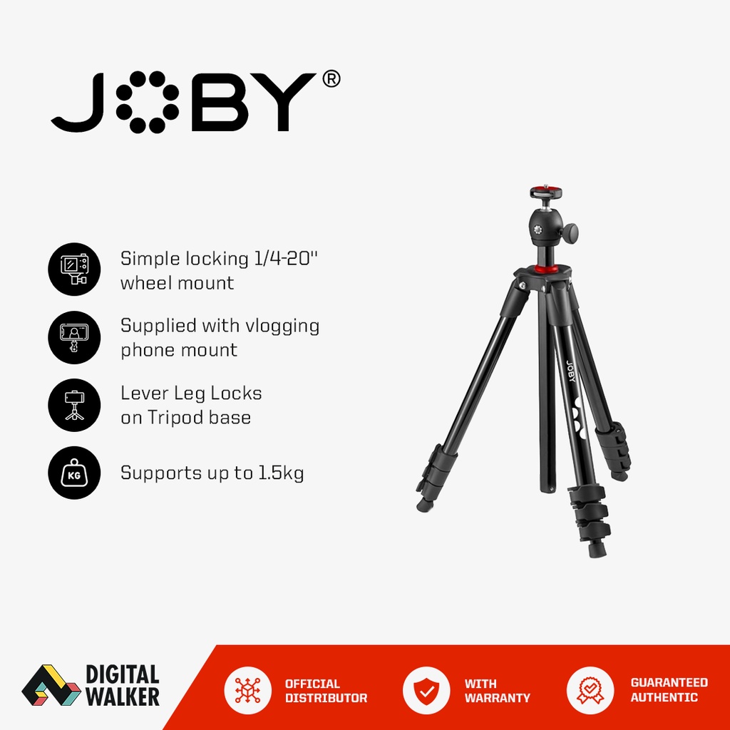 Joby Compact Light Kit Tripod - Black | Shopee Philippines