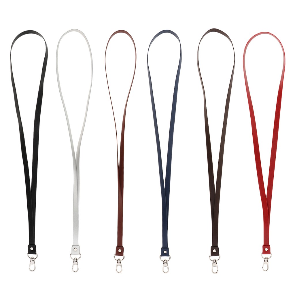 PU Leather Lanyard Neck Strap Strong Metal Clip Lobster ID Holder ...