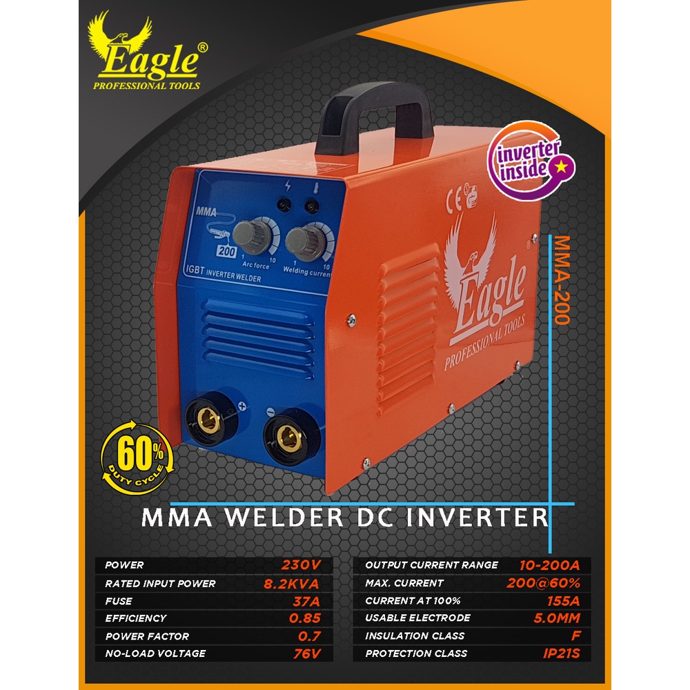 Eagle DC Inverter MMA Welder (MMA200) | Shopee Philippines