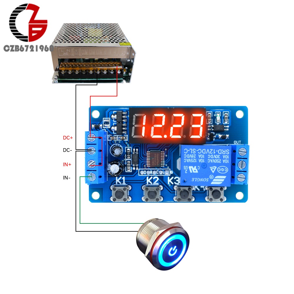 Preorder 10A 12V Time Relay Adjustable Time Delay Relay Module LED ...