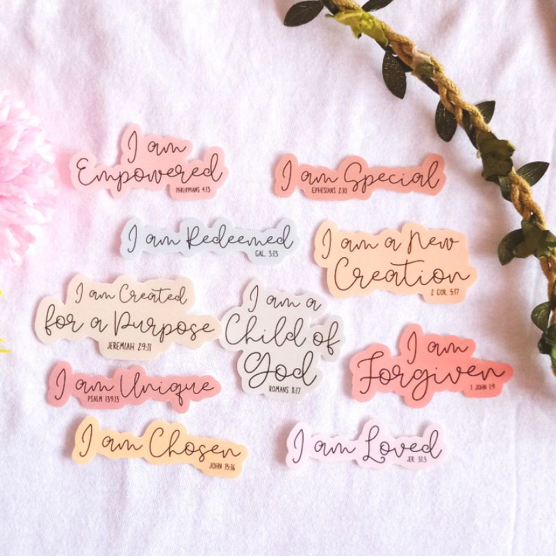 Laminated Christian Journal Sticker Pack (10 pieces) "Identity ...