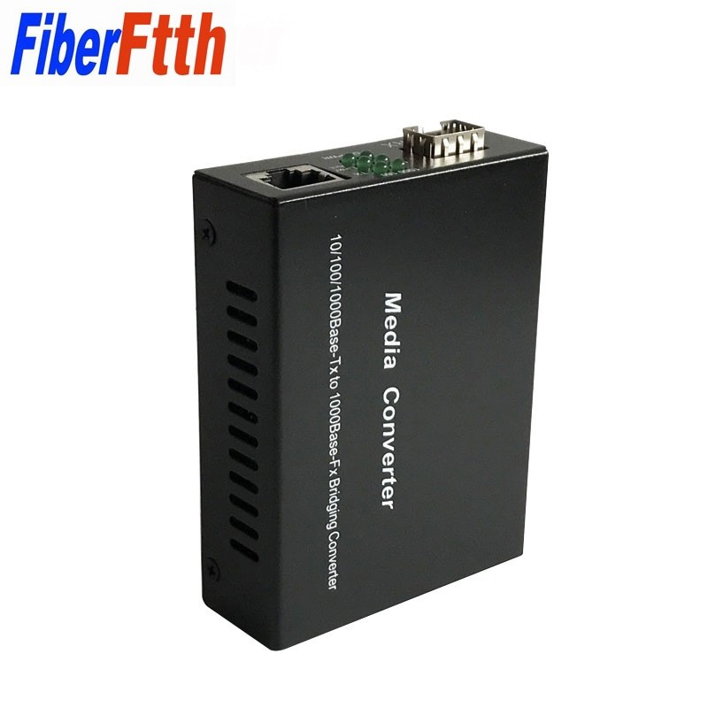 Fiber Optical media converter 1 port sfp to 1 rj45 gigabit optical fiber ethernet 10/100/1000M ...