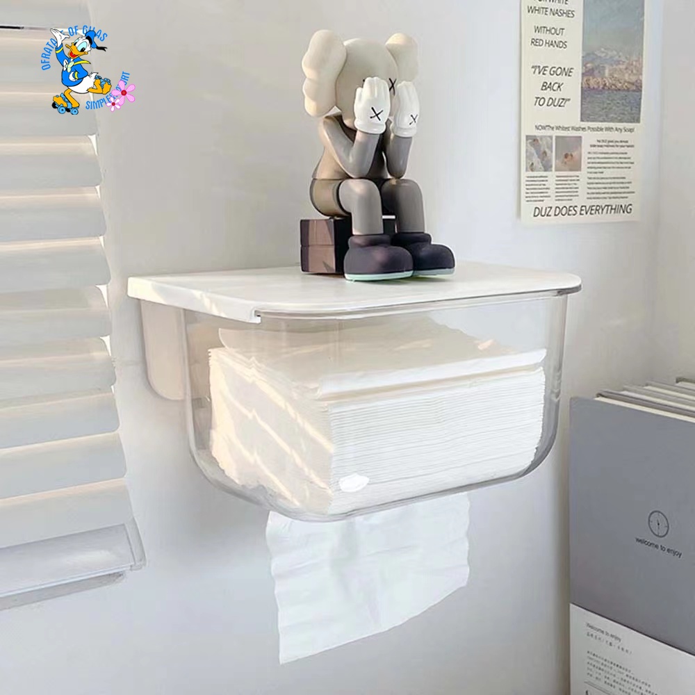 Wall-Mounted Tissue Box ins Household Simple Transparent Bathroom ...