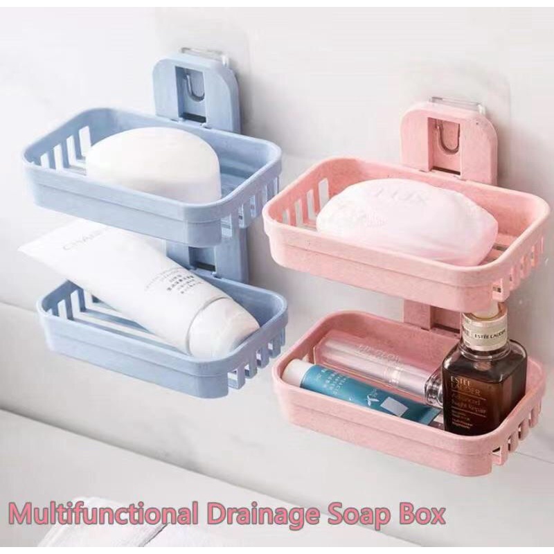 DOUBLE LAYER WALL MOUNTED SOAP ORGANIZER | Shopee Philippines