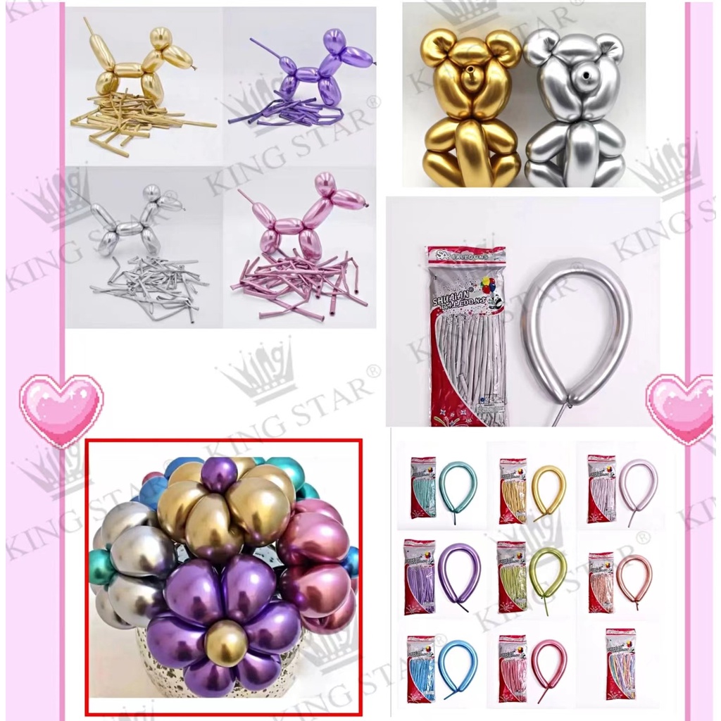 Chrome Long Balloon 260 Magic Balloon 100pcs/pack Party Decoration ...