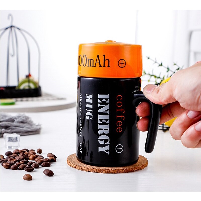 【Fan'】350ml 3D Creative Battery Shape Mug with High Temperature ...