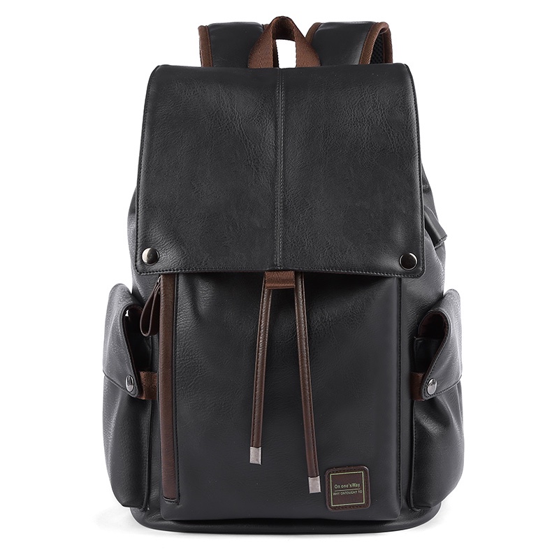 MOYYI Fashion Leather Backpack For men Waterproof Casual Backpacks ...