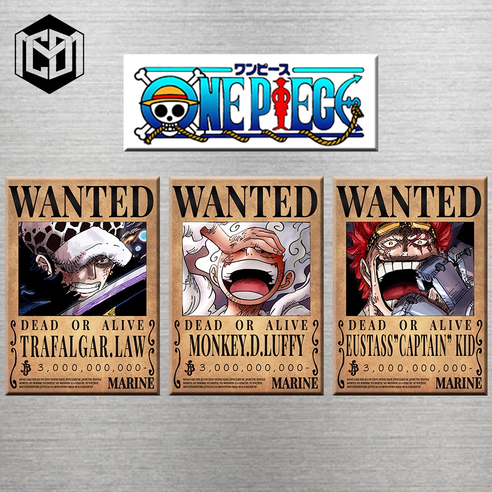 ANIME FRIDGE MAGNET - ONE PIECE ANIME WANTED POSTER [ SUPER ROOKIE TRIO ...