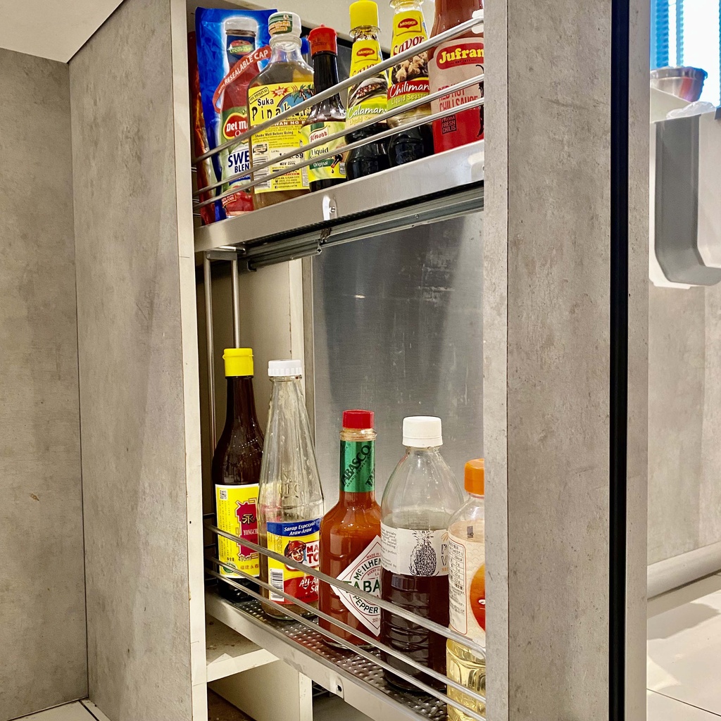 Stainless Heavy Duty Bottle Rack Inside Cabinet Kitchen Organiser Spice ...