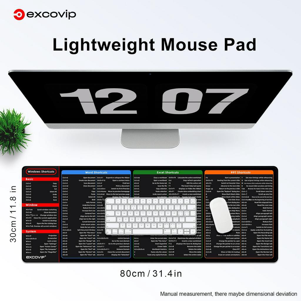 Excovip Mouse Pad English Shortcut Key English Large Size Soft ...