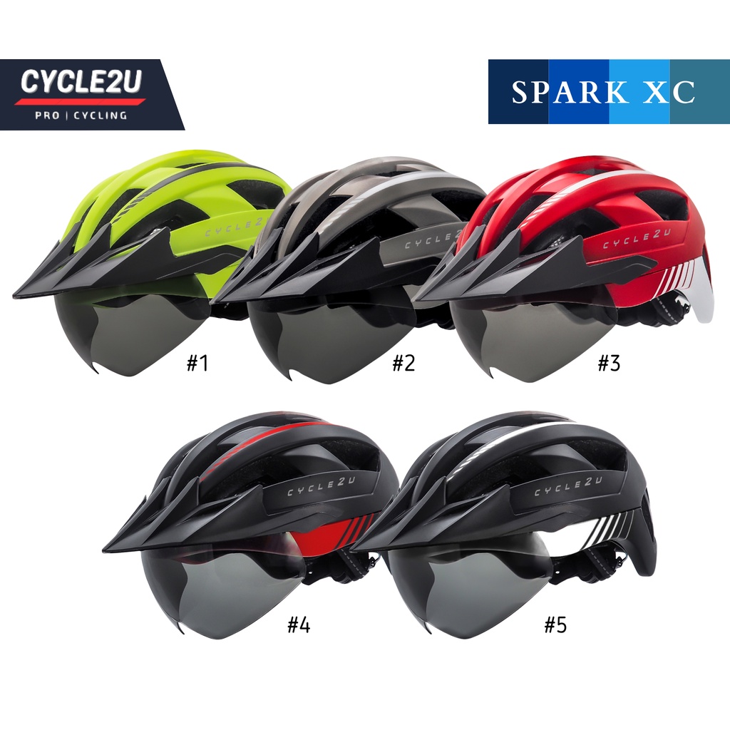 CYCLE2U SPARK XC LED Backlight Cycling Helmet Basikal Helmet Bike ...