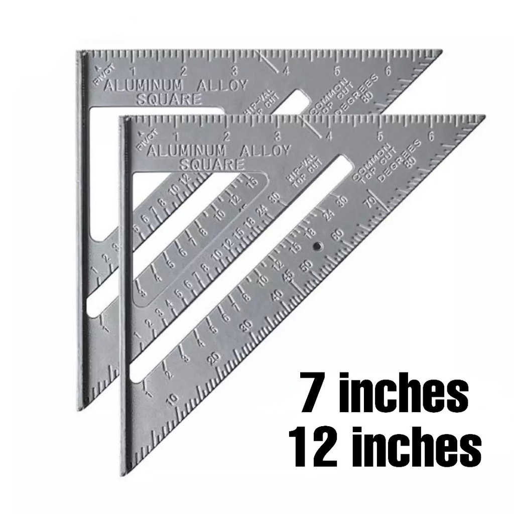 Diamond 7/12inch Aluminum Alloy Triangle Ruler Angle Protractor ...
