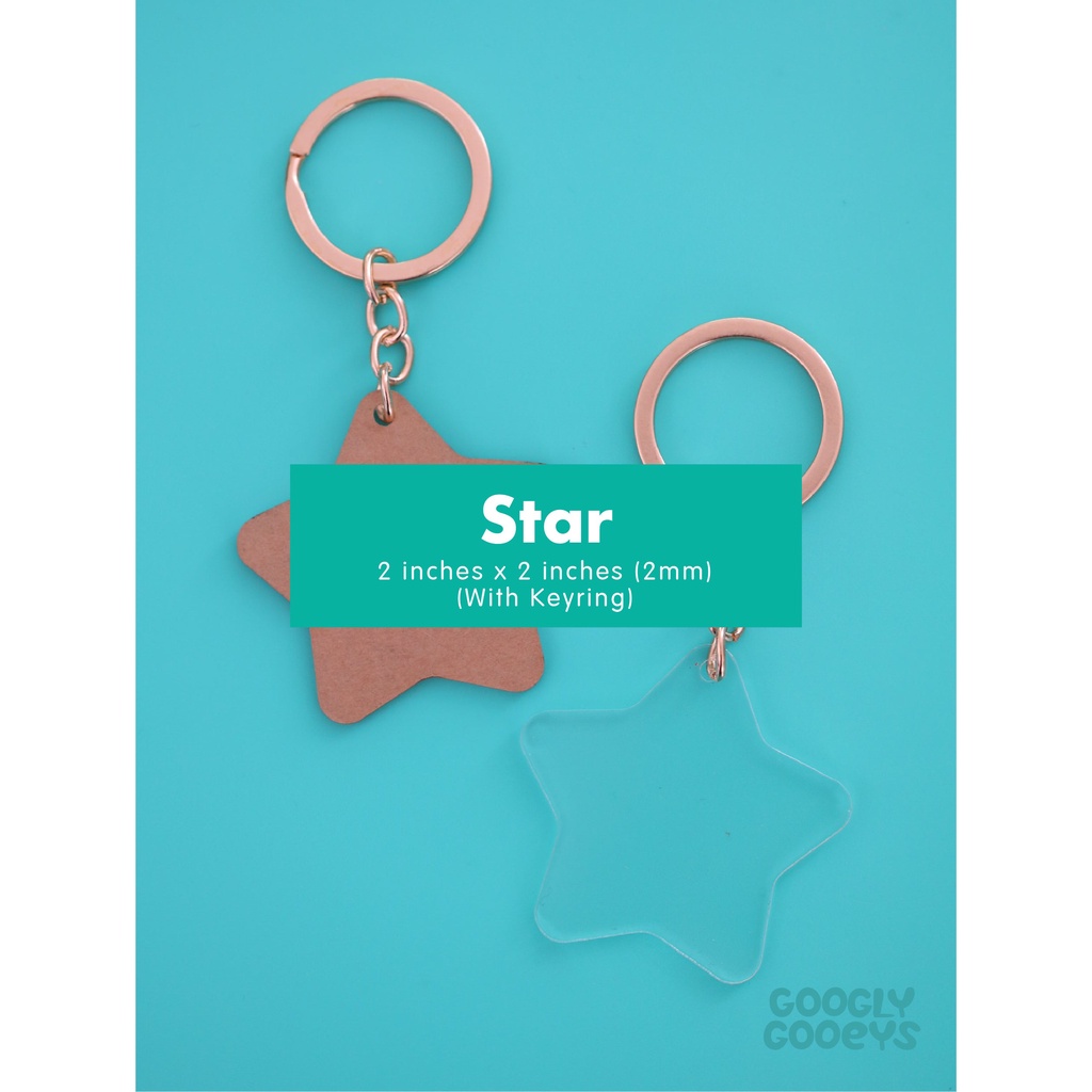 Blank Clear Acrylic Star Keychain with Keyring | Shopee Philippines