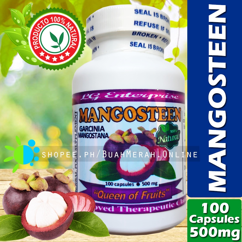 MANGOSTEEN 500mg x 100 CAPSULES Queen of Fruits and Leaf Leaves Extract ...