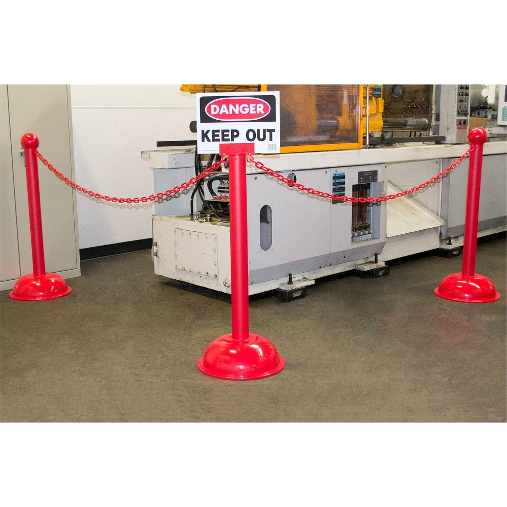 Yellow Red Plastic Safety Chain 6 mm x 1.5 Meter Link Warning Barrier ...