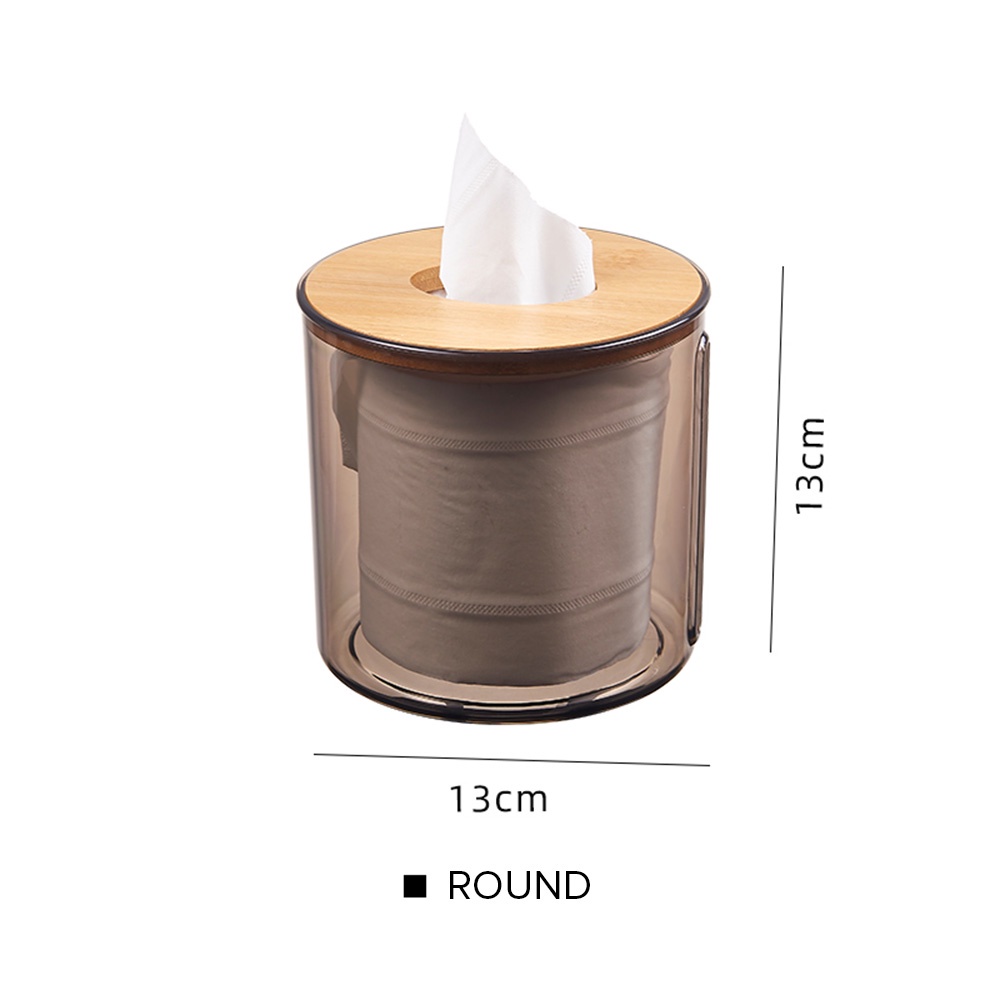LOCAUPIN Minimalist Clear Tissue Box Dispenser Bamboo Lid Facial Dryer ...