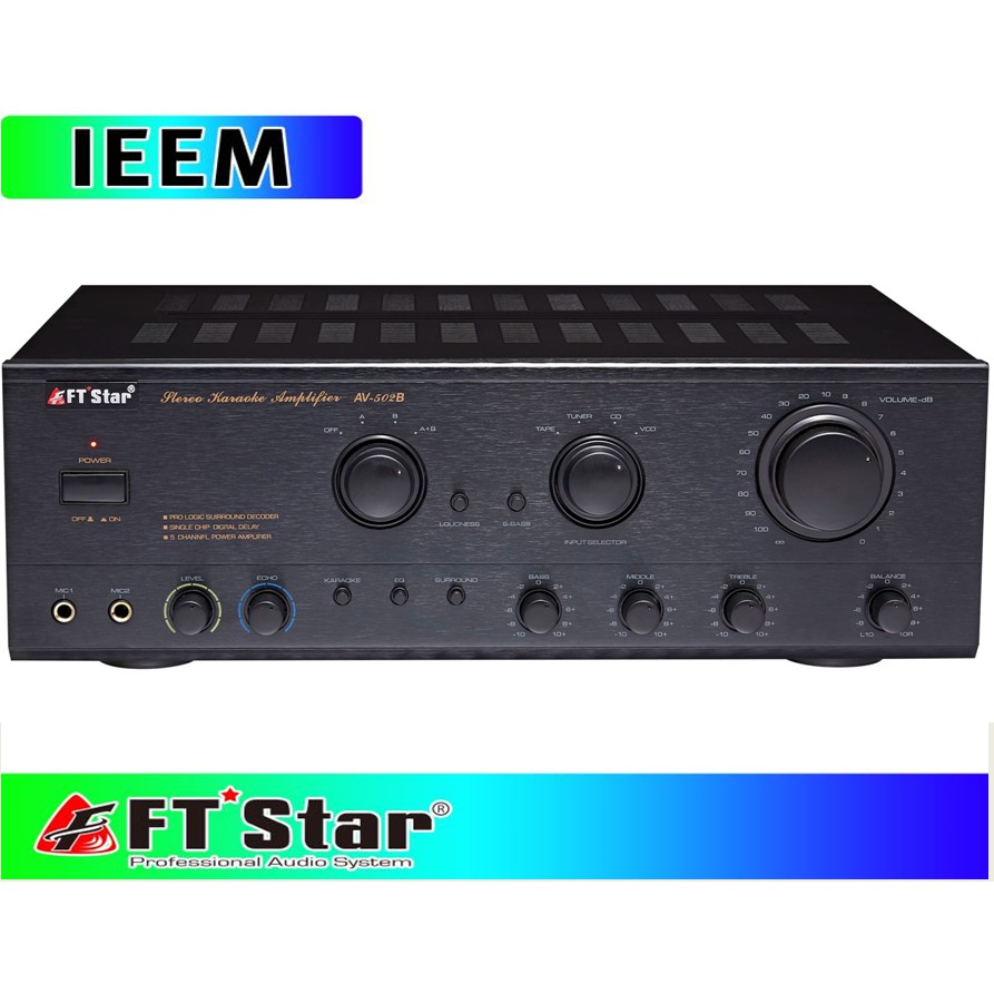 The New FT-Star digital karaoke mixing AV-502B Amplifier 2 x 500W with ...