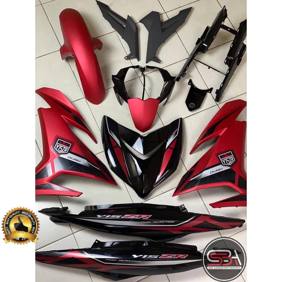 YAMAHA Y15-V2 Y15 V2 COVER SET - MATT RED + BLACK (OE) // YSUKU Y15ZR ...