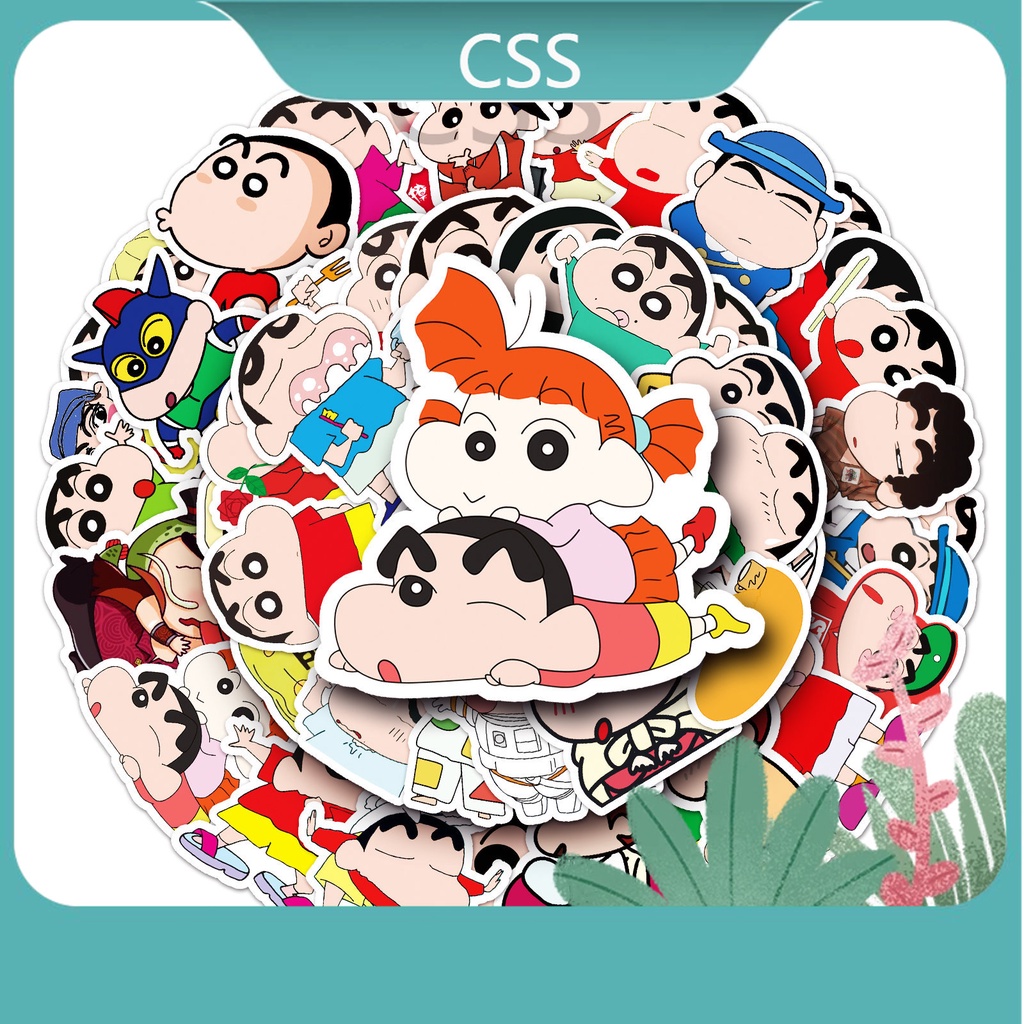 CSS.50Pcs/Set Crayon Shin-chan Cartoon Graffiti Waterproof Sticker DIY ...