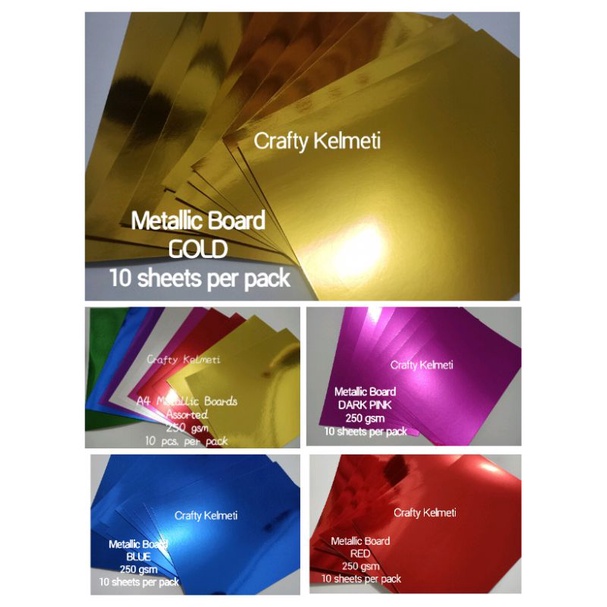 Metallic Board/ Cardstock/ Mirror Board/ Paper 10 sheets | Shopee ...