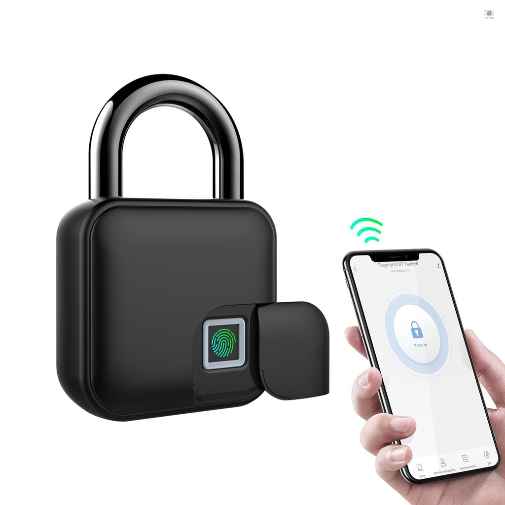 Smart Padlock Fingerprint & APP Unlocking 300mAh Rechargeable ...