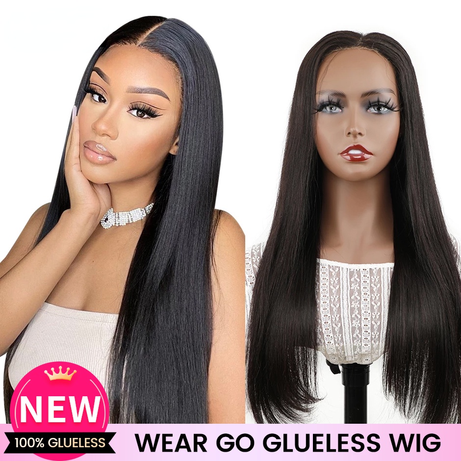 70CM women's lace wig middle part front lace crochet wig black long ...