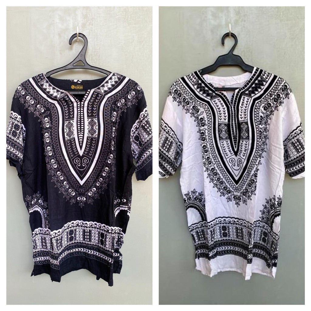 Halumna Black and White Dashiki Shirt/Indian/Batik/Bohemian/Boho/Ethnic ...
