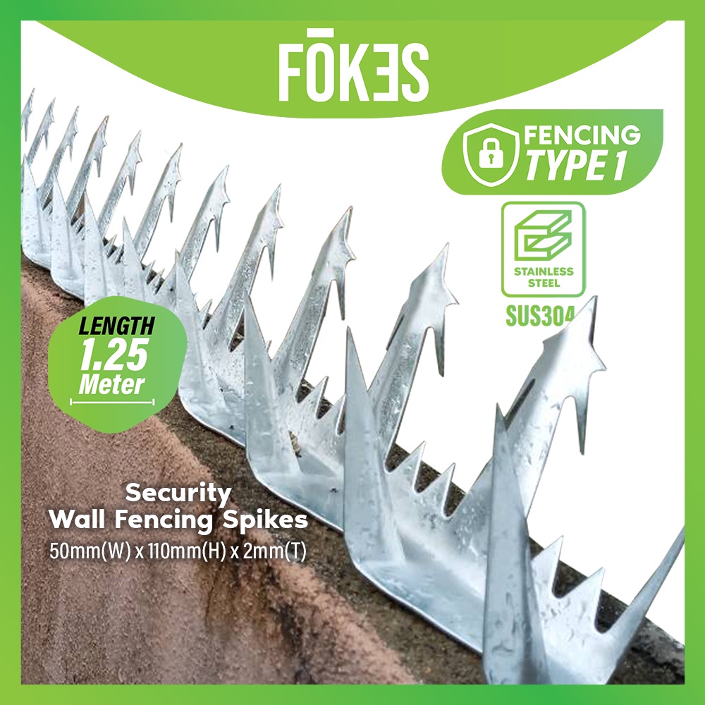 Pagar Rumah Stainless Steel Security Wall Fencing Spikes Type 1 1.25M ...