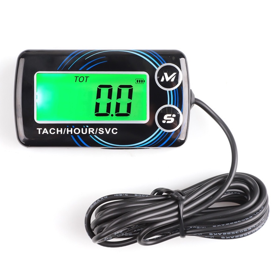 Waterproof Digital Engine Tach Hour Meter, Tachometer Gauge Engine RPM LCD Display For ...