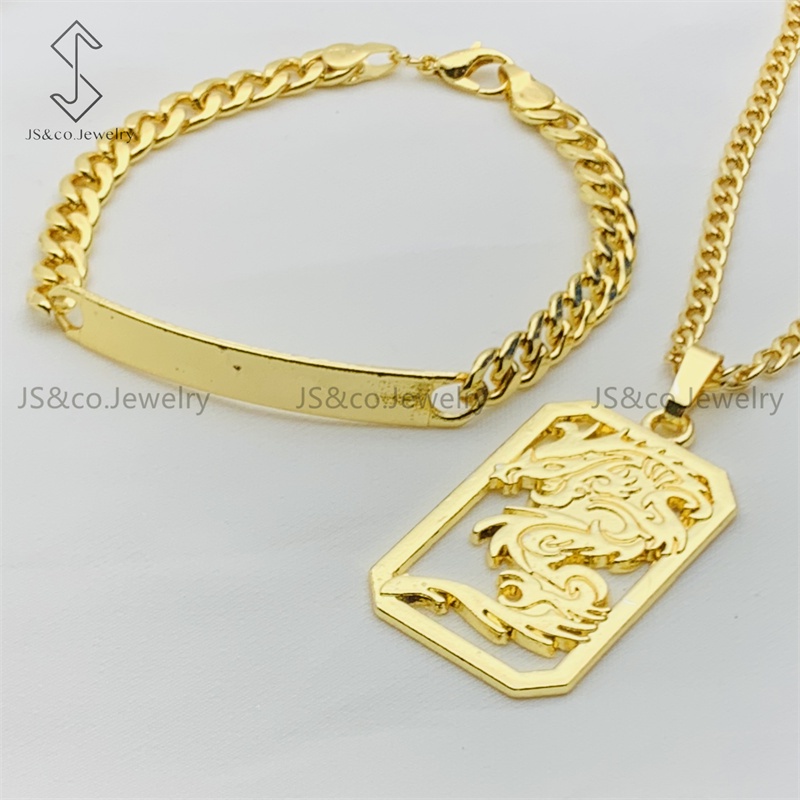 JS&CO jewelry 2in1 Dragon Pendant Necklace Bracelet Set for Men 2786s ...