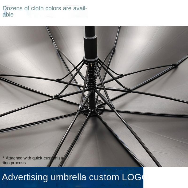 27 inch gold button golf umbrella rain dual-purpose umlla straight rod wooden handle black tape ...