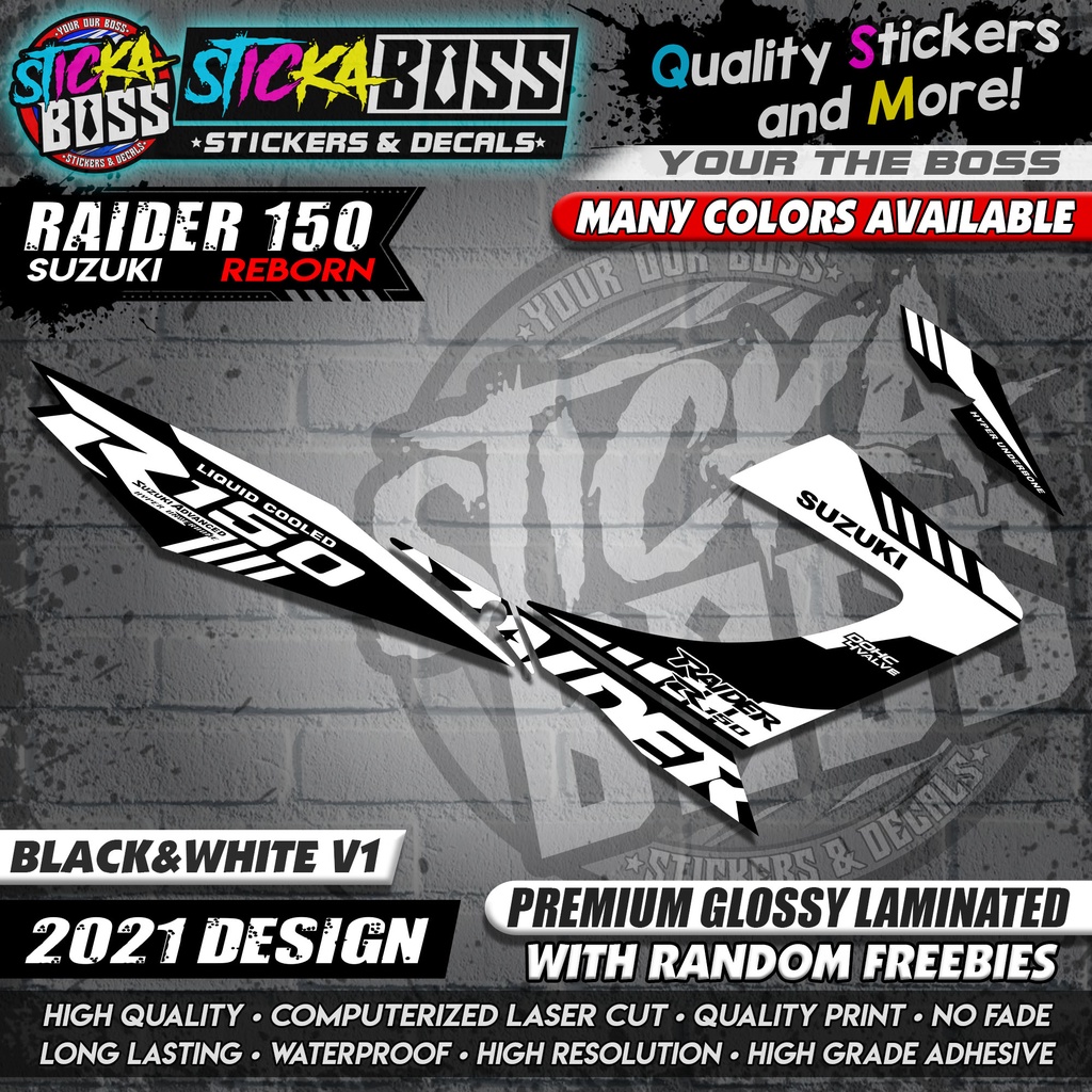 STICKER DECALS for RAIDER 150 CARB (RRC20DE) [BLACK&WHITE] STOCK By ...