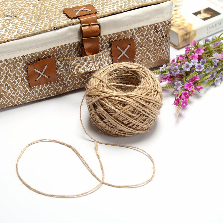 JLQ 100M Vintage Jute Rope Cord String Twine Burlap Crafts Sewing DIY ...
